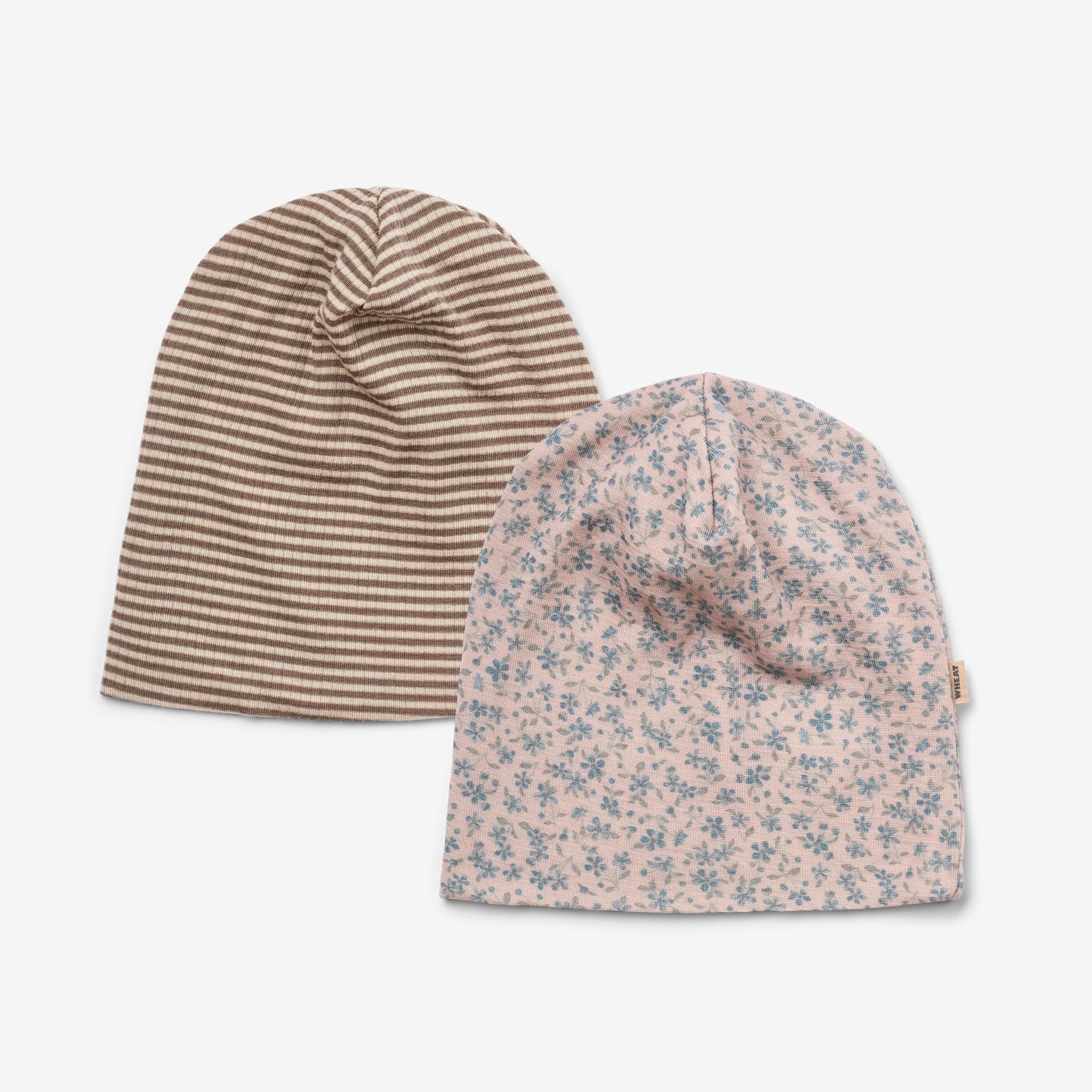 2 Wool Hat Emo - blue flowers – Wheat.co.uk