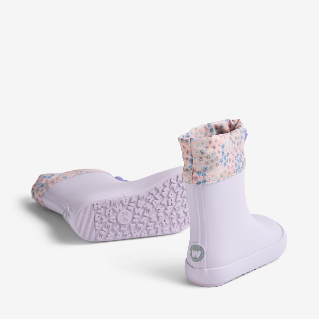 Barefoot Rubber Boot Zerro - powder blue flowers – Wheat.co.uk