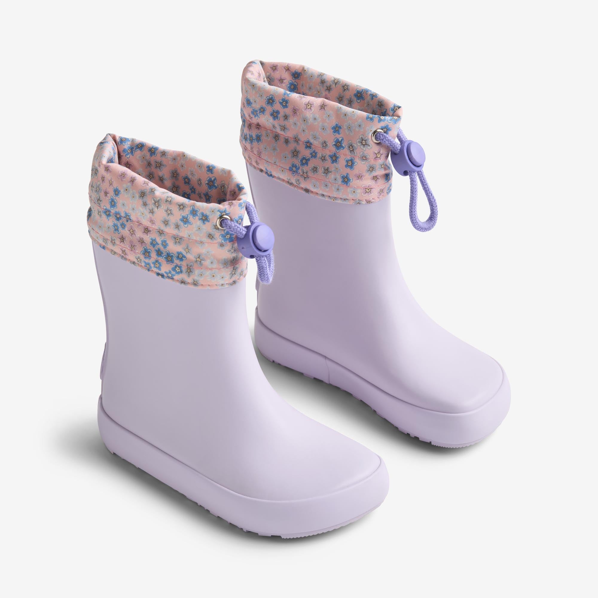 Barefoot Rubber Boot Zerro - powder blue flowers – Wheat.co.uk