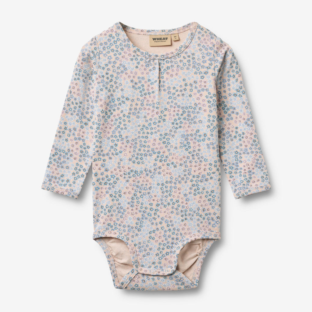 Body L/S Liv - powder blue flowers – Wheat.co.uk