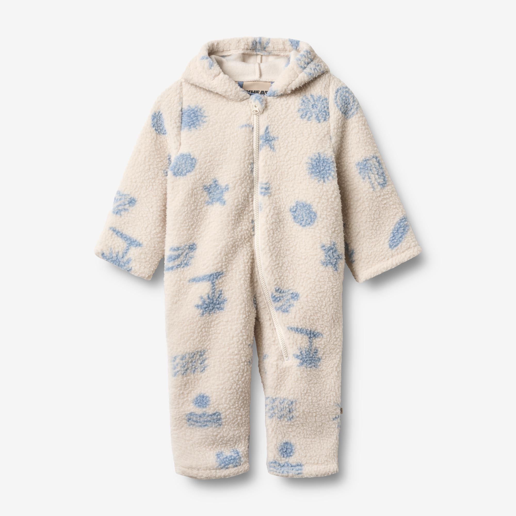 Fleece suit Allo - white onyx jacquard – Wheat.co.uk