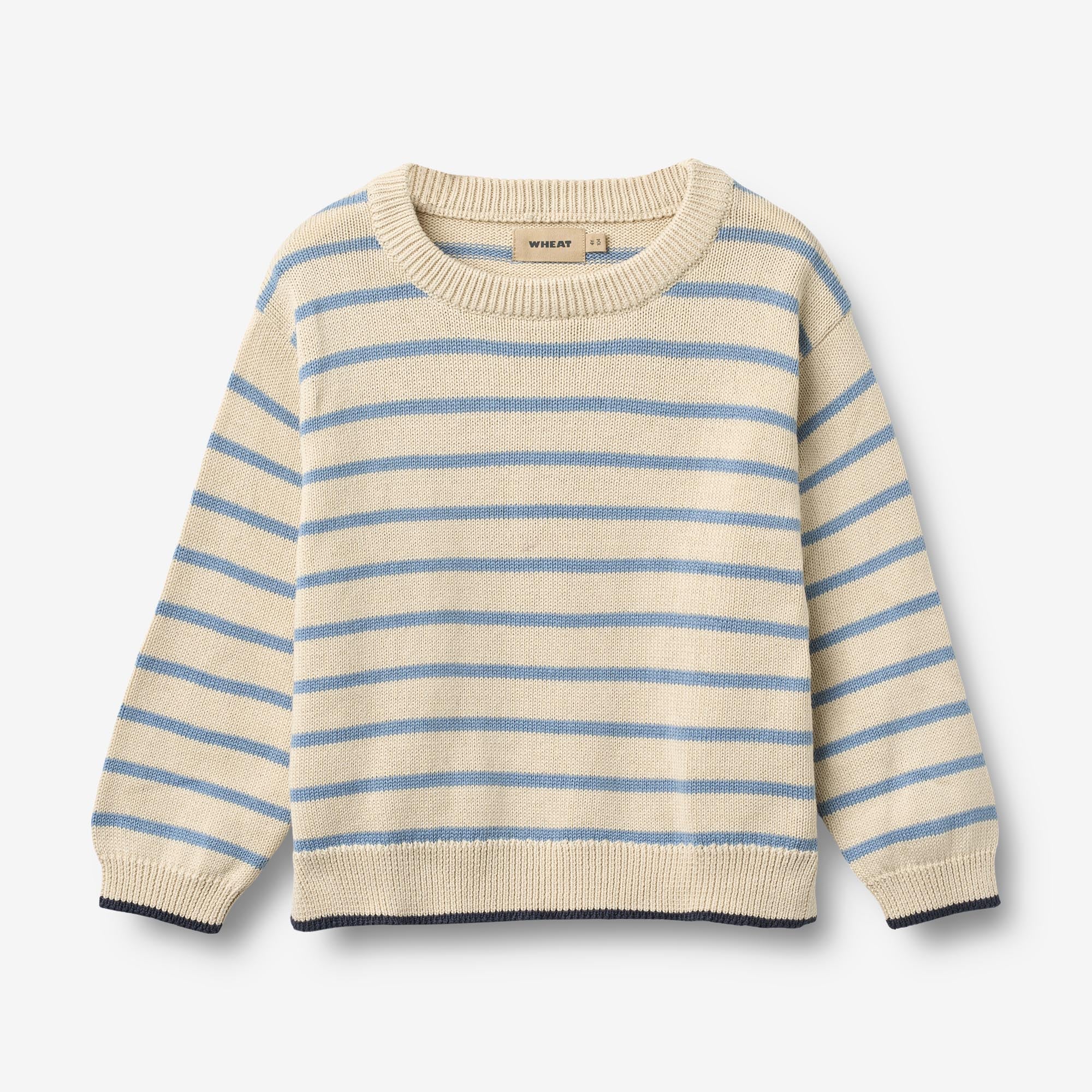 Knit Pullover Morgan - faded denim stripe – Wheat.co.uk