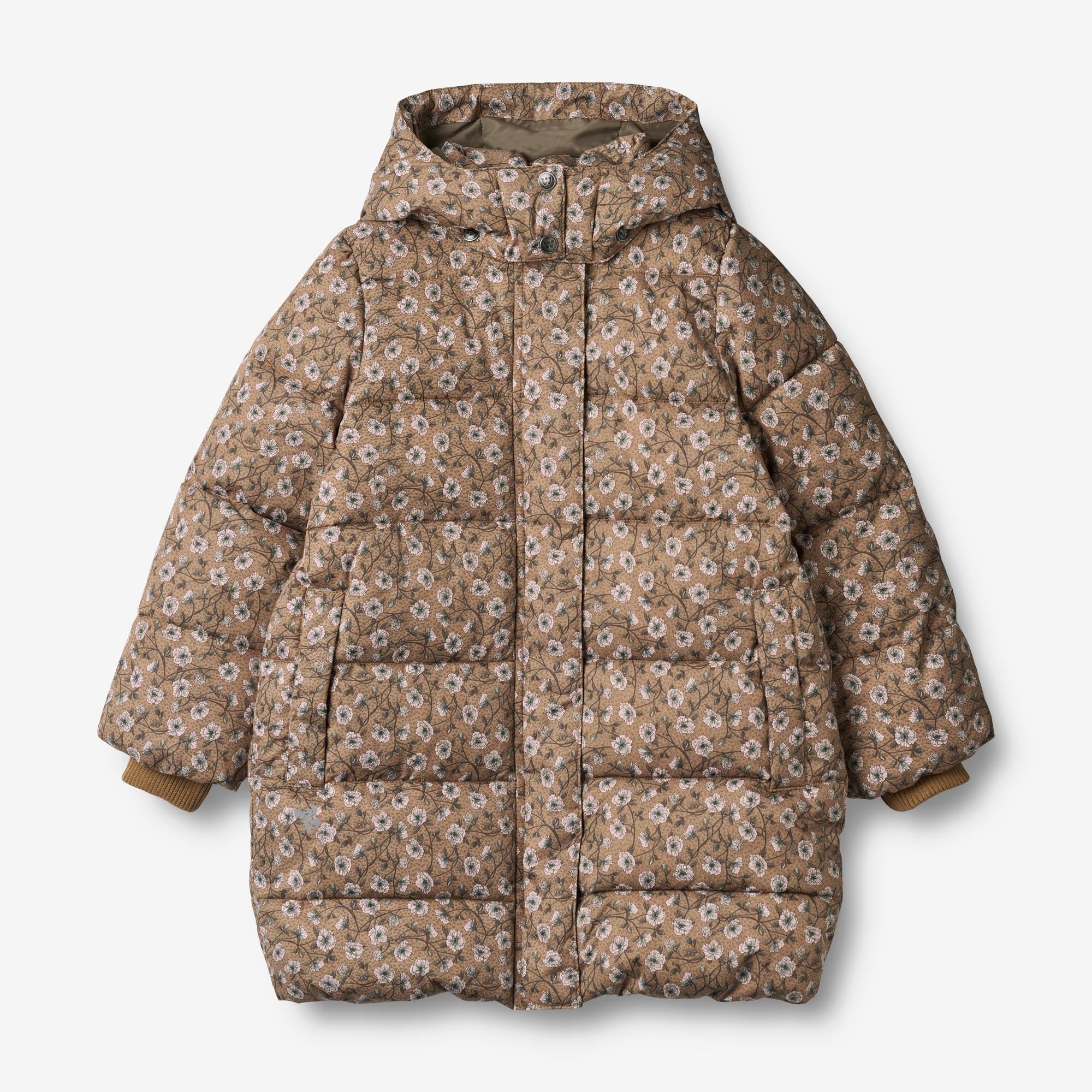 Puffer Coat Yrsa - caramel anemones – Wheat.co.uk