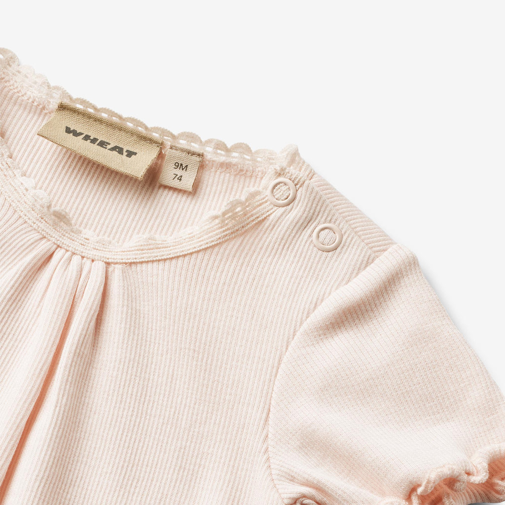 Rib Body S/S Edna | Baby - soft rose – Wheat.co.uk