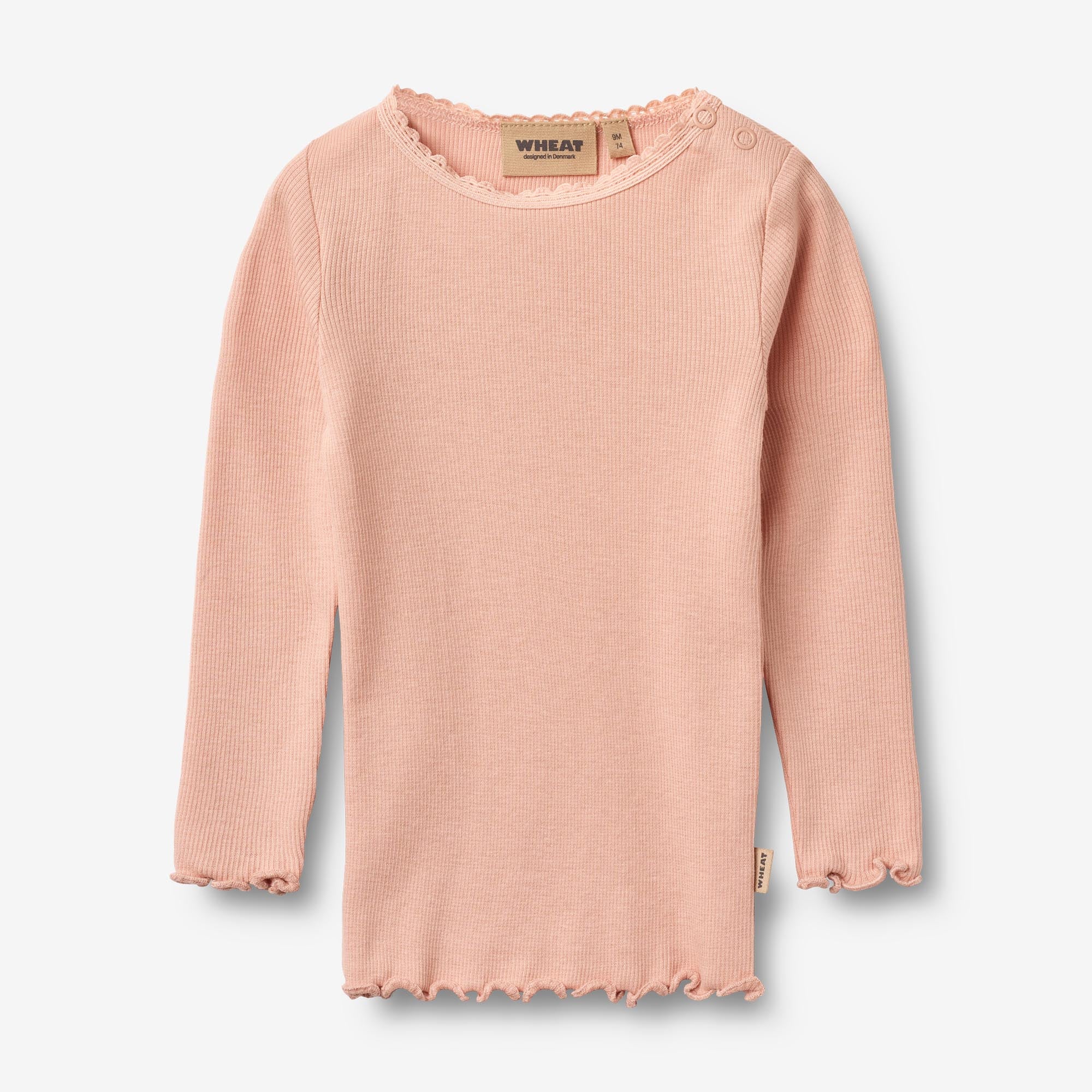 Rib T-Shirt L/S Reese - rose cloud – Wheat.co.uk