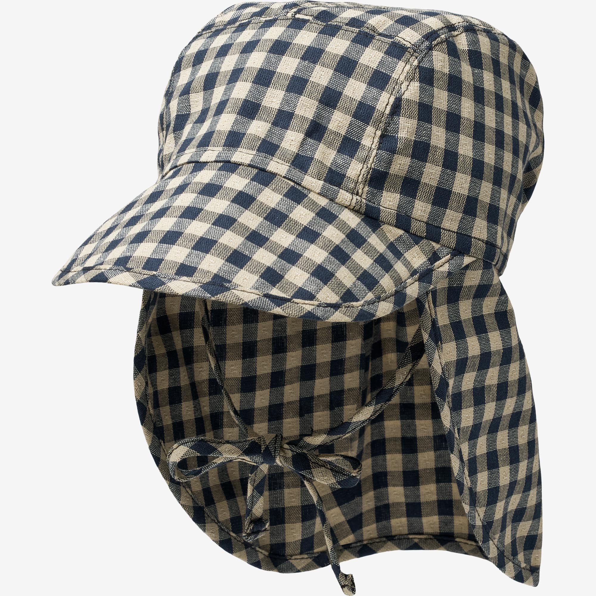 Sunhat Albert - blue check – Wheat.co.uk