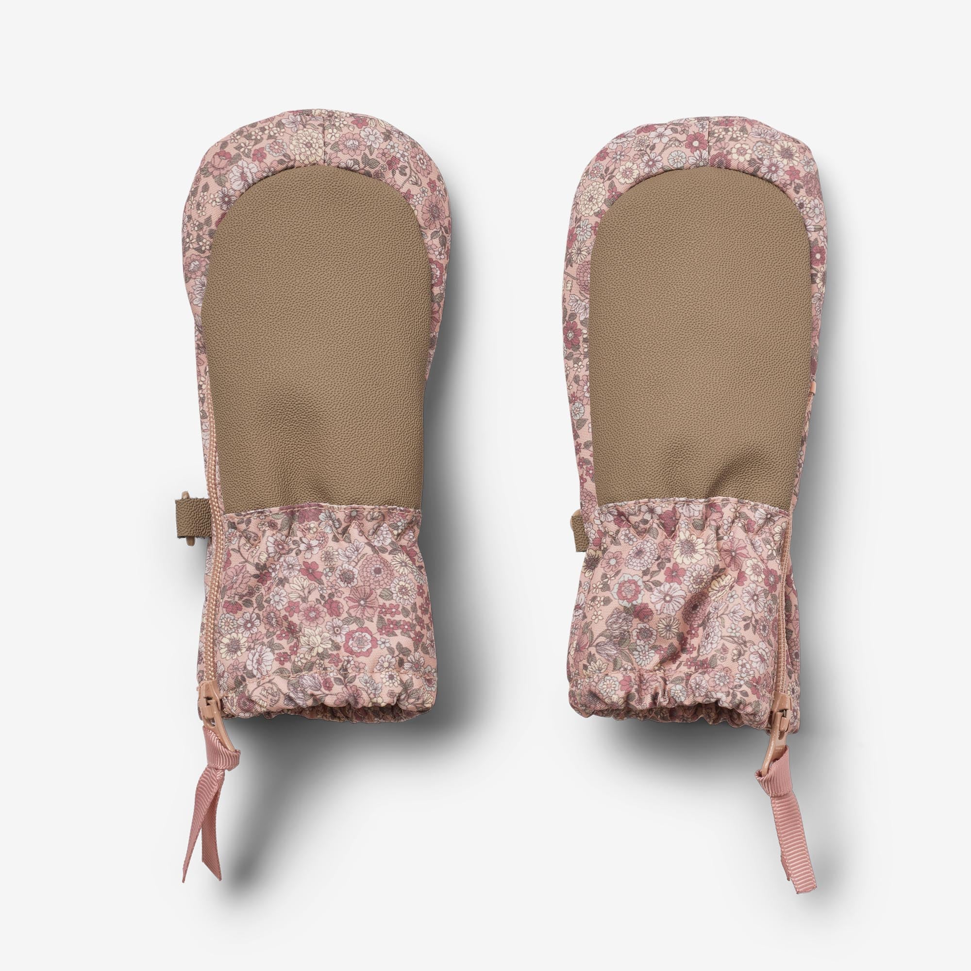 Technical Mittens Zipper - rose dust flowers – Wheat.co.uk