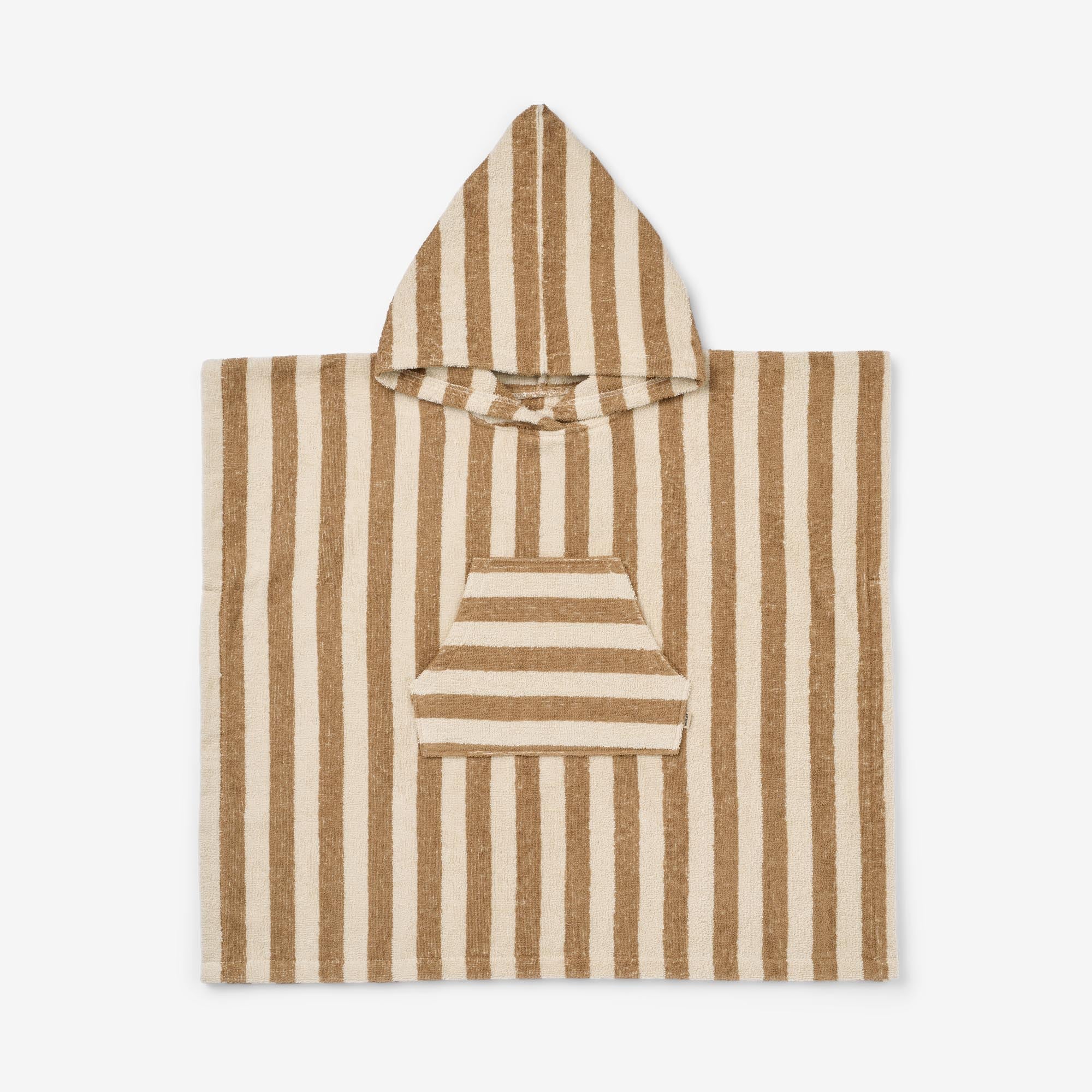 Terry Poncho Lille - cappucino stripe – Wheat.co.uk