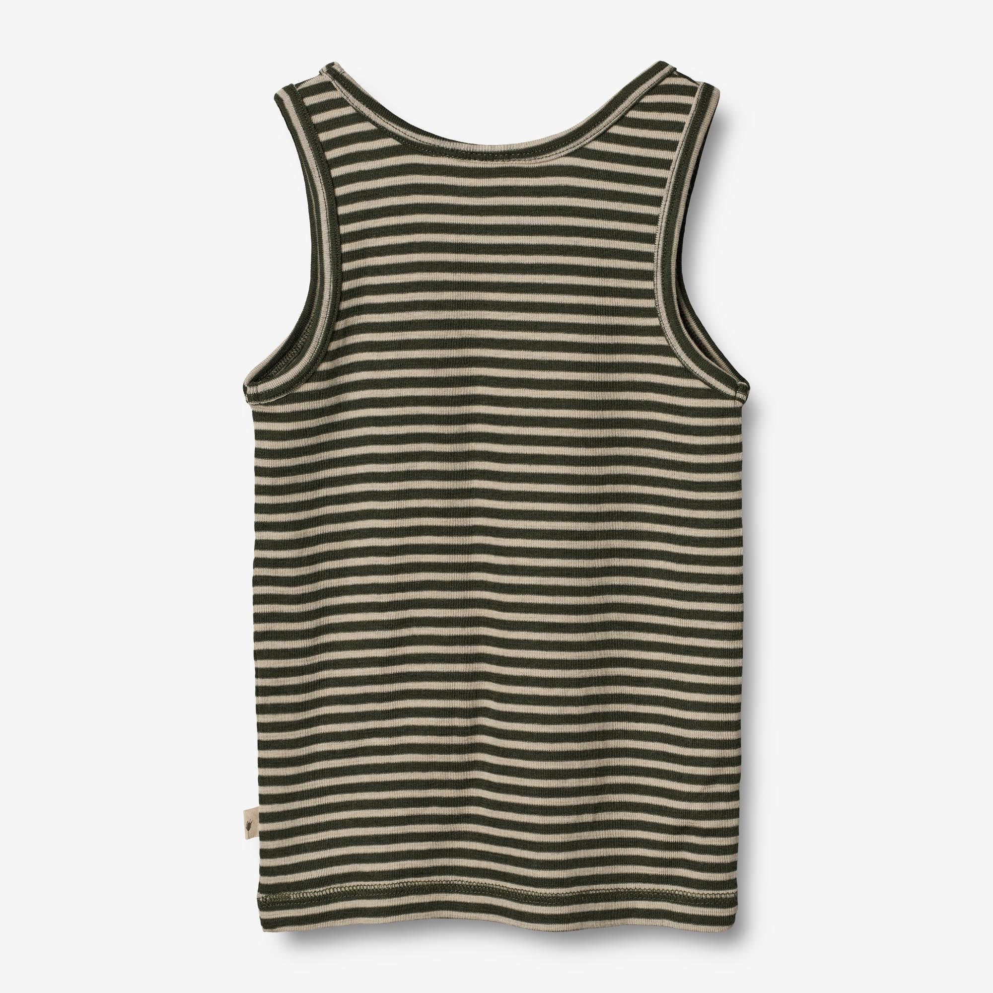 Wool Singlet Iggy - green stripe – Wheat.co.uk