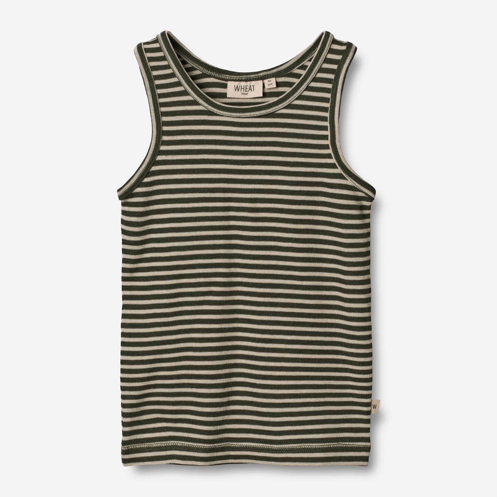 Wool Singlet Iggy - green stripe – Wheat.co.uk