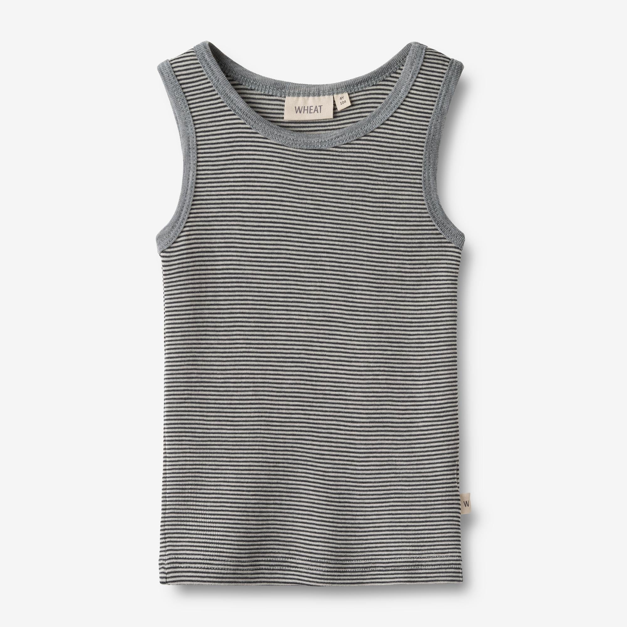 Wool Singlet Iggy - navy stripe – Wheat.co.uk